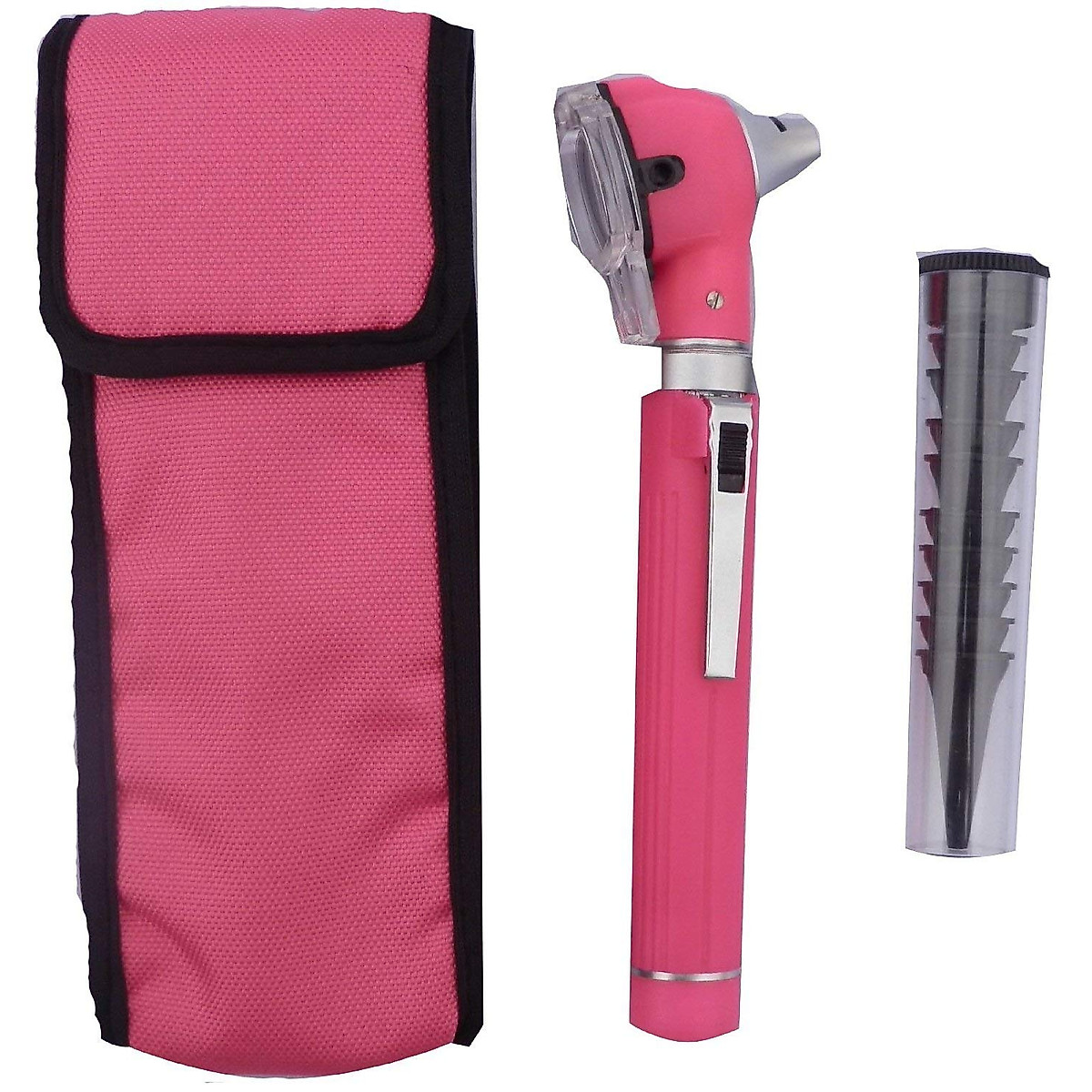 Tufail Compact Pocket Size Fiber ENT Optic Mini Otoscope Pink Color