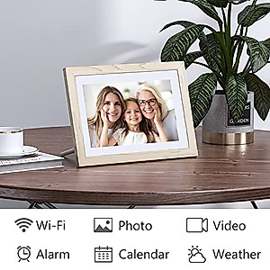 Dragon Touch Digital Picture Frame WiFi 10 inch IPS Touch Screen HD Display, 16GB Storage, Auto-Rotate, Share Photos via App, Email, Cloud - Classic 10