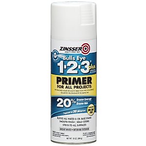 Zinsser 272479 Bulls Eye 1-2-3 Plus Spray Primer, 13 oz, White