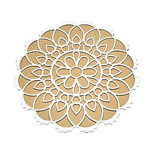DIY MDF Readymade Round Rangoli Mat Easy to Use Rangoli Template Easy to Fill Wooden MDF Rangoli Boards for Indian Traditional Festival (Size:- 12 Inches Diameter)