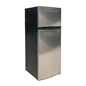 Frigidaire EFR749AMZ, 2 Door Apartment Size Refrigerator with Freezer, 7.5 cu ft, Retro, Silver, Platinum
