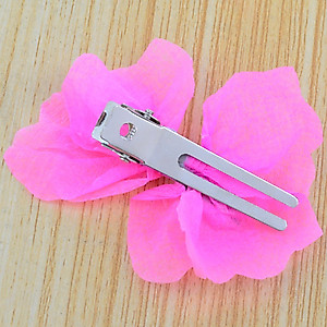 50pcs Hairdressing Double Prong Curl Clips, Wobe 1.8" Setting Section Hair Clips Metal Alligator Hairpins for Bow Great Pin Clip, Styling Salon, Barber (Silver)