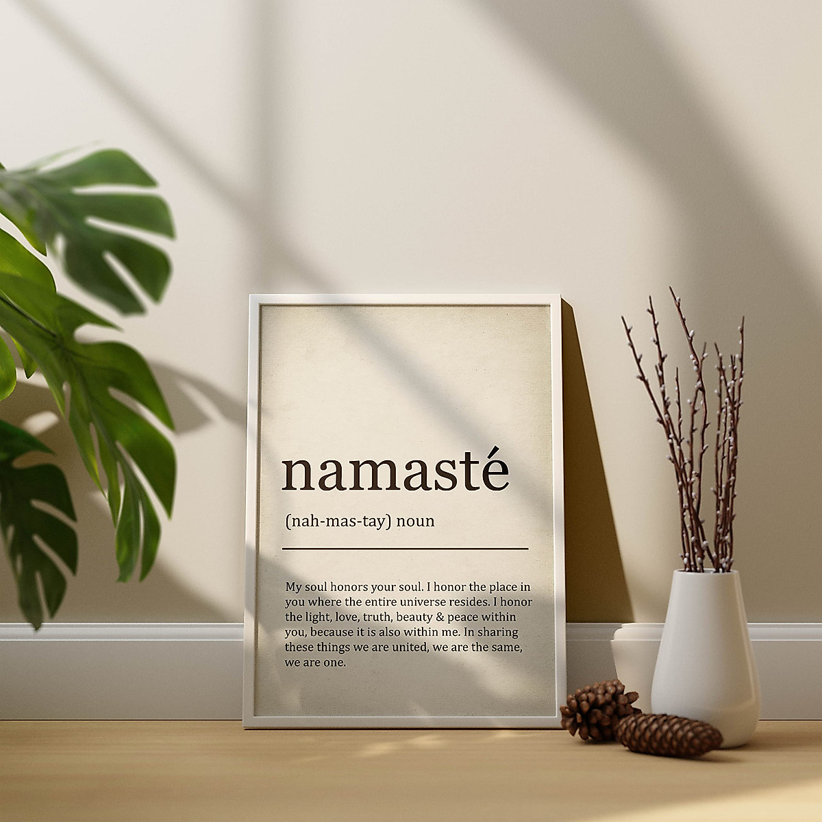 Namaste Definition Poster Yoga Zen Unframed 8x10 inc. Print Meditation Wall Art Gift for Yogi Yoga Studio Living Room Bedroom Decor Picture Wall Hanging Painting