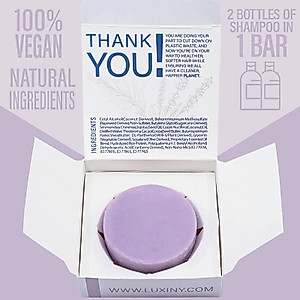 Luxiny Hair Shampoo and Conditioner Set - Sulfate Free Lavender Bars, Made in USA (1 Shampoo Bar 60g, 1 Deep Conditioner Bar 50g)