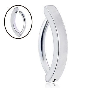 DANSOAN 14G Clicker Belly Button Rings for Women Stainless steel Smooth Surface Cubic Zirconia Opal Belly Piercing Rings Curved Navel Rings Belly Piercing Body Jewelry