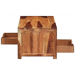 QJBSAVVA Coffee Table 33.1"x19.3"x15.7" Solid Wood Acacia,Entrance Table Tray Tables Center Table Low Table Suitable for Meeting Rooms, Reception Rooms, Offices