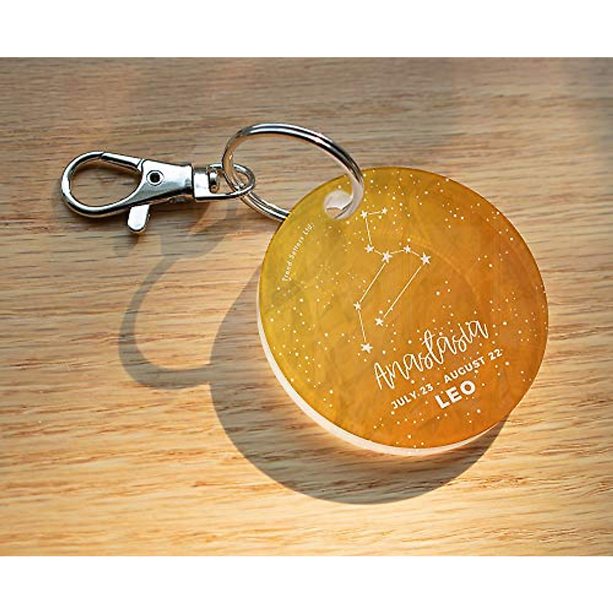 Trend Setters Ltd. – Leo Zodiac - Personalized –Acrylic Keychain – Fused Image Birthday Gift Stocking Stuffer