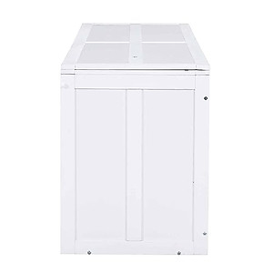 ATY Queen Size Murphy Bed with Rotable Desk, Solid Wood Bedframe w/Shelves, Can Converted into Cabinet, Save Space Design, for Kids, Students, Adults, Box Spring Not Required, White