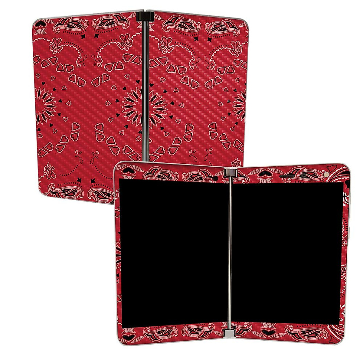 MIGHTY SKINS Carbon Fiber Skin for Microsoft Surface Duo - Bandana | Protective, Durable Textured Carbon Fiber Finish | Easy to Apply, Remove, and Change Styles | Made in The USA (CF-MISURDUO-Bandana)