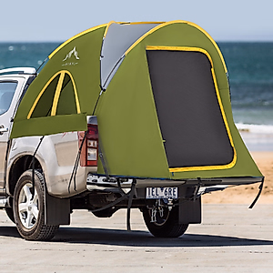 GoHimal Pickup Truck Tent, Waterproof PU2000mm Double Layer for 5.5-6.0 FT Truck Bed, Portable Bed Tent for Camping, Green