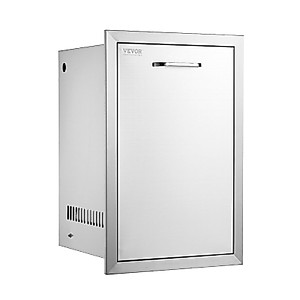 VEVOR Outdoor Kitchen Trash Drawer 16Wx22Hx16 D, Propane Tank Drawer, Stainless Steel Pull Out Trash Drawer with Handle, Outdoor Kitchen Cabinets Trash Can Pull Out, Outdoor BBQ Island Trash Bin