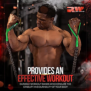 Ron Williams Resistance Bands with Handles & Protective Sleeves | Portable Full Body Workout Bands for Men & Women | Includes Exercise Training