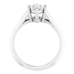 10K Solid White Gold Handmade Engagement Rings 2.0 CT Marquise Cut Moissanite Diamond Solitaire Wedding/Bridal Ring Set for Womens/Her Propose Ring (6)