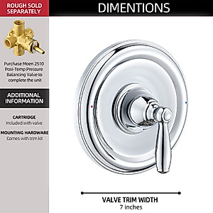 Pressure Balancing Tub and Shower Trim Kit, Compatible with Moen Posi-Temp Valve, Chrome