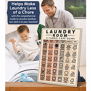 Laundry Symbols Guide Magnet - Laundry Magnets for Washing Machine - 6"x8" Helpful Laundry Magnets for Washing Machine, Laundry Guide Magnet for Home, Washing Machine Magnet Laundry Symbols Wall Art