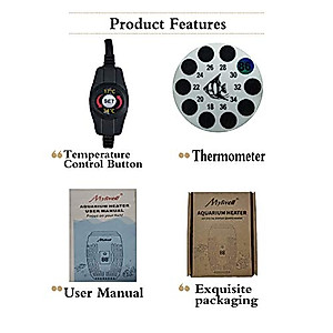Mylivell Aquarium Heater Submersible Auto Thermostat Heater for Small Tank,Fish Tank Water Heater and Adjustable Temperature with Suction Cup-50W