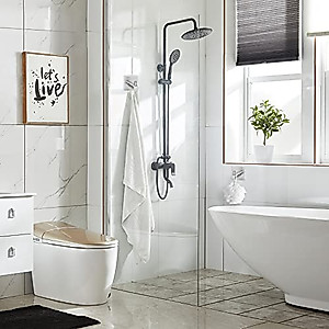 Adhesive Towel Hooks, Stainless Steel Shower Hooks 6 Piece Brushed Nickel Robe Hook Holder for Bathroom Bedroom Kitchen Hotel Cabinet