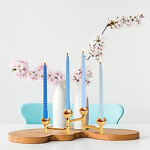 MAITREYA Orange Taper Candles Stick Spiral Twisted Candles-Set of 12 for Decoration Weddings Party Church-Unscented Dripless Candles,10inch(F-Gradient Orange)