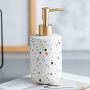 Soap Dispensers Soap Dispenser Durable Lotion Dispenser Ceramic Liquid Soap Dispenser with Electroplating Golden Pump for Bathroom Countertop