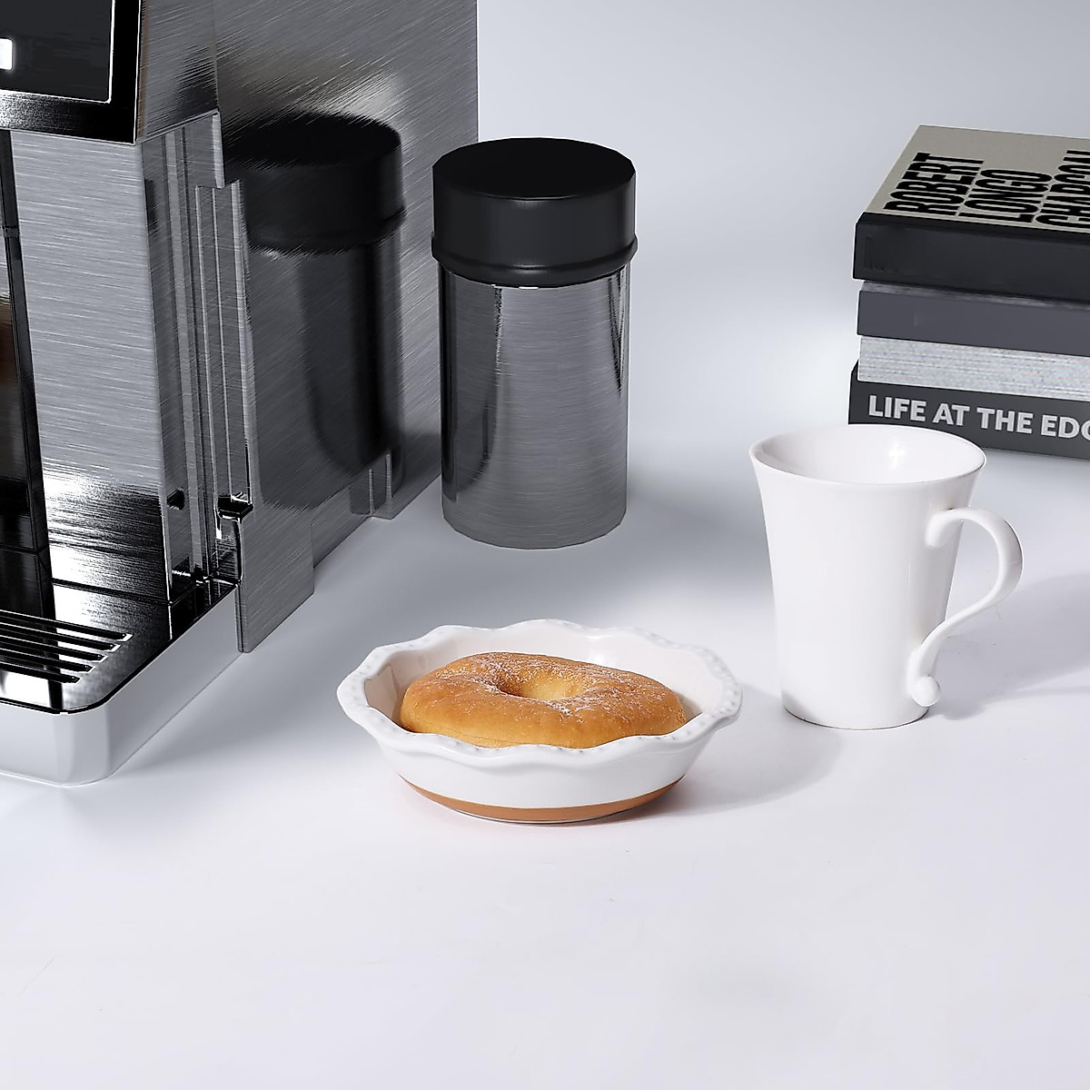 GDCZ Ceramic Mini Pie Pan Set of 4, Pie Dish Pie Plate for Baking, Individual Stackable Pie Tins, Multifunctional Pot Pie Pans for Quiches, Tarts, Pot Pies,Sauces and More,5.5 Inch 8OZ