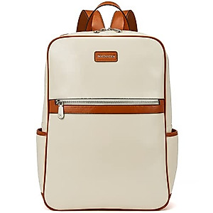 BOSTANTEN Leather Laptop Backpack for Women 15.6 inch Computer Backpack Travel Work School Bag