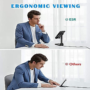 HINIDESPE Dual Wireless Charger Stand, 2 in 1 Charging Angle Height Adjustable Cell Phone Desk Holder Dock for iPhone 12/11/Xs/Max/X/8/8P AirPods, Samsung S10/S9/S8/Note10, black