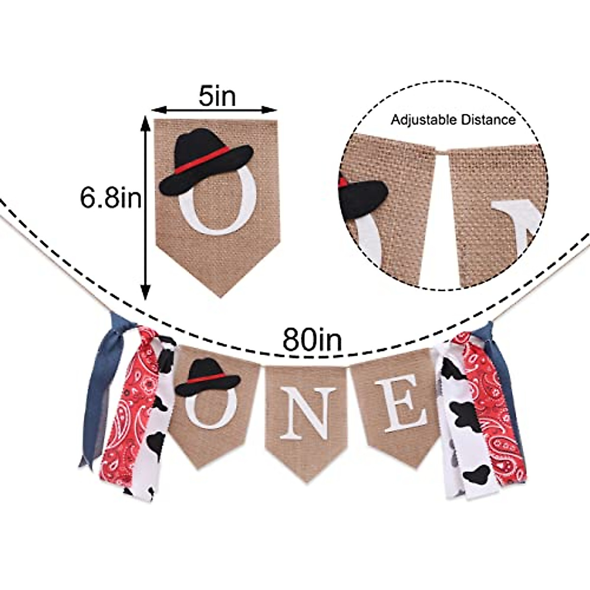 Cowboy 1st Birthday High Chair Banner - 1st Birthday Western Theme , Western Party Decorations , Smash Cake Photo Prop , Photo Decoration Props