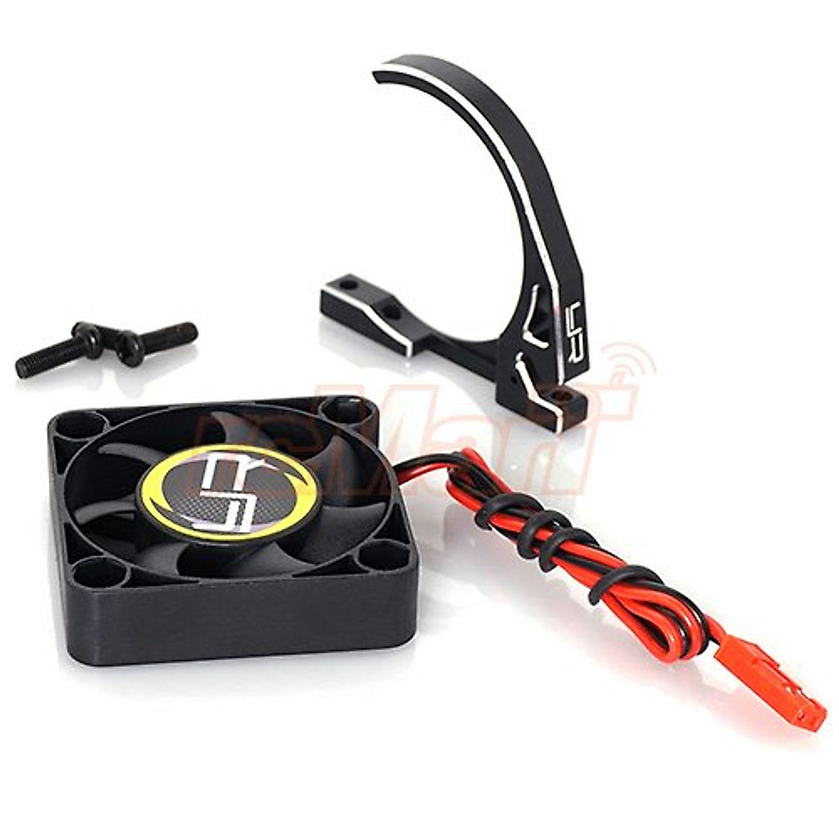 Yeah Racing Aluminum 7075 Fan Mount w/ YA-0327 40mm Tornado Fan for 540 Motor Black #YA-0526BK