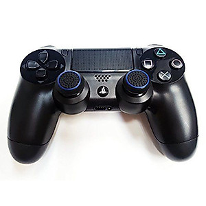 Silicone Thumb Stick Grip Cap Joystick Thumbsticks Caps Cover for PS4 Xbox One PS3 Xbox 360 PS2 Game Controllers (Black w/Blue)