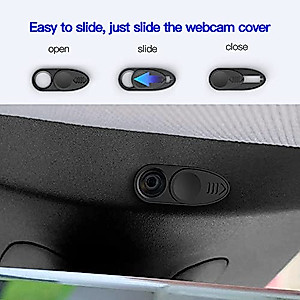 AWINNER (2 Pack) Car Camera Cover Slide Compatible with Tesla Model 3 / Y,Front-Facing Webcam Cover Slider Stickers,Privacy Blocker Sliding Shield,Anti-Spy