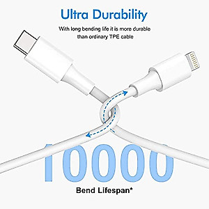 Fast iPhone Charger【Apple MFi Certified】，10Feet Extra Long iPhone Charging Cord Cable，20W Wall Charger Block Apple Fast Charger，Compatible iPhone 14/Pro/Pro Max/Plus/13/12/11/X/SE/8/7/6/iPad/AirPods.