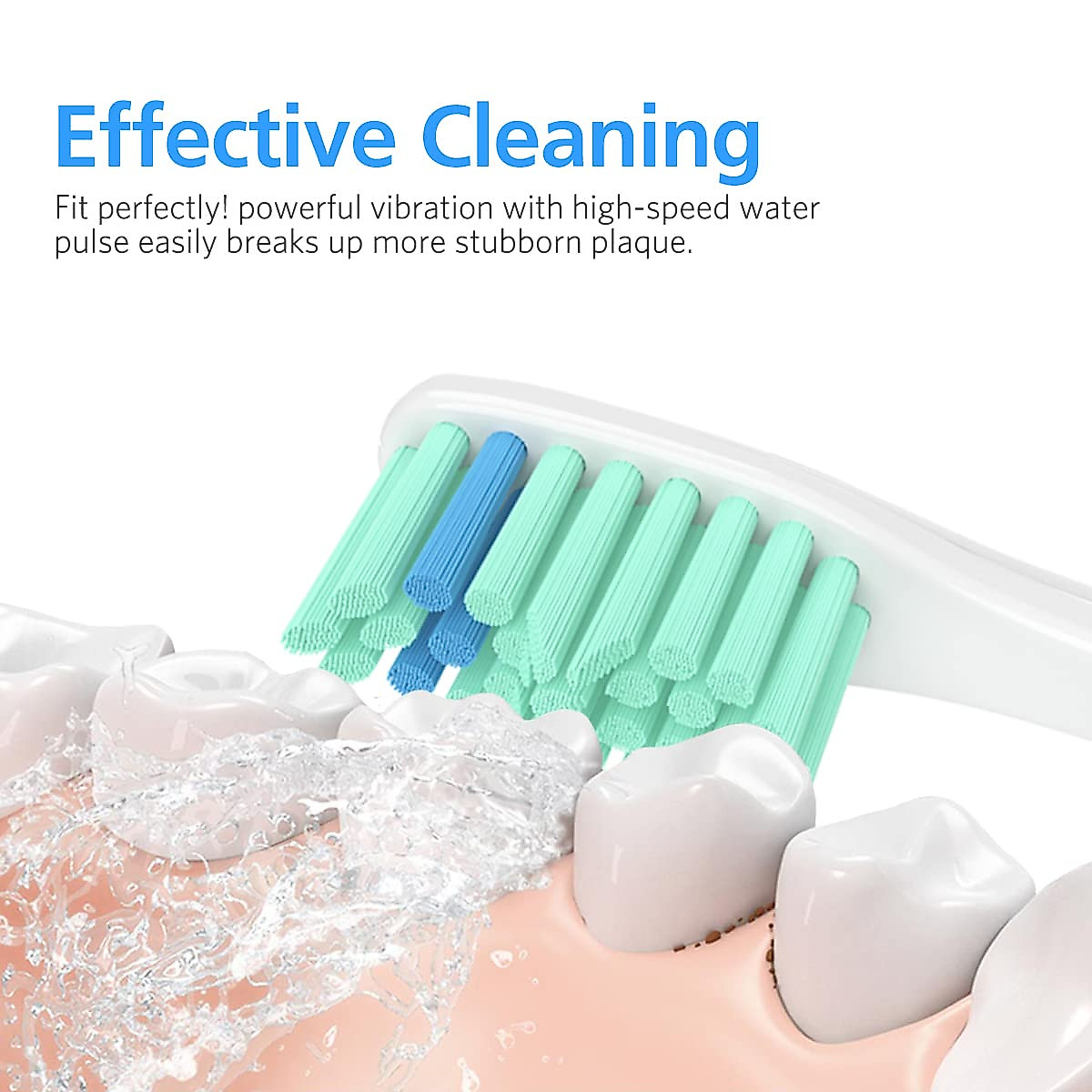 Senyum Replacement Toothbrush Heads Compatible with Philips sonicare E-Series, Replacement Brush Heads Come with Caps, 6 Pack
