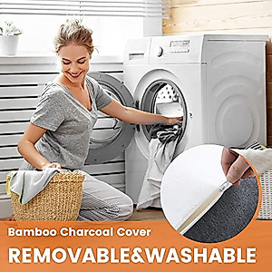 Natsukage 10 Inch Queen Mattress Gel Memory Foam Mattress for Cool Sleep & Pressure Relief Bed in a Box Cooling Gel Infused Medium Firm Mattress with Washable Bamboo Cover CertiPUR-US Certified White