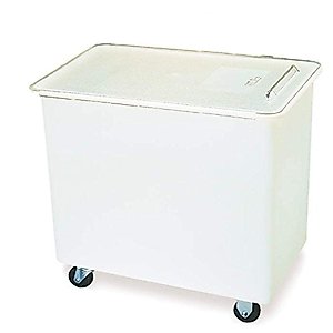 Carlisle FoodService Products BIN4402 Portable Ingredient / Food Storage Bin with Sliding Lid, 44 Gallon, White