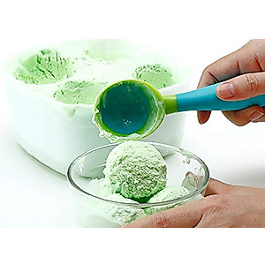 Ice Cream Scoop, 2PCS Nonstick Anti-Freeze Food grade PPR + rubber Ice Cream Scooper with the Hung Hole Design, Comfortable Handle, Dishwasher Safe,Ice Cream Scoops,