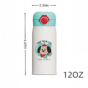 IRNATO Family Size Thermos Mug 316 Stainless Steel With Handle, Leak-proof, Can Be Freely Matched With Family Combinations, Cute Pet Logo, Easy To Carry, Full Of Flowers And Cute Pets12OZ,20OZ,40OZ
