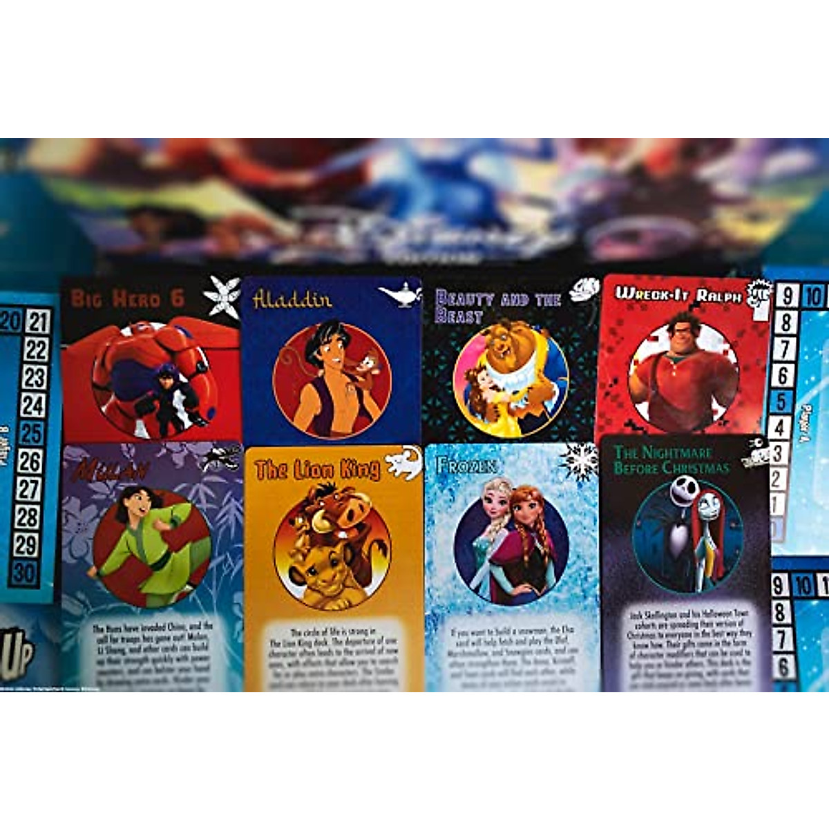 USAOPOLY Smash Up: Disney Edition | Featuring Disney Characters from Frozen, Big Hero 6, The Lion King, Aladdin, The Nightmare Before Christmas, & More | Standalone Smash Up Game