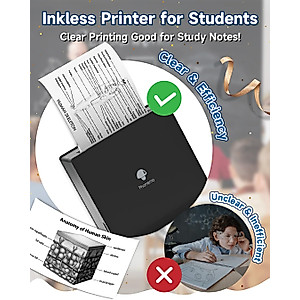 Phomemo Mini Note Printer- M02 Pocket Thermal Bluetooth Mini Mobile Printer with 3 Rolls Paper, for Printing Photos, Text, Study Notes, DIY Sticker, Receipts, Gift, Black