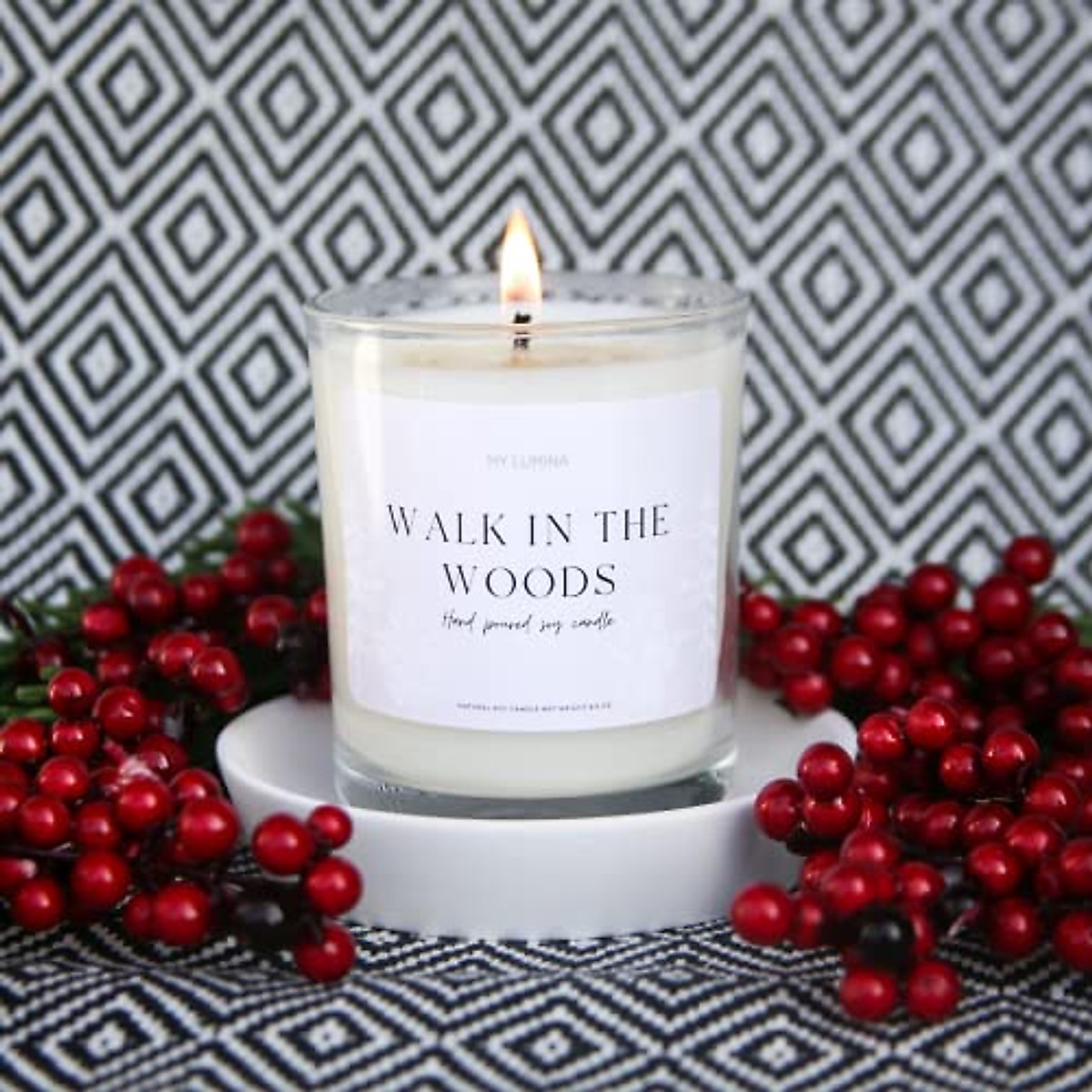 My Lumina Walk in The Woods Aromatherapy Candle -Natural Heart Chakra Energy - Soy Wax Scented Candle for Home Decor Art, Self Care, Spiritual Healing Gift, Women (Aromatherapy, 6.5)