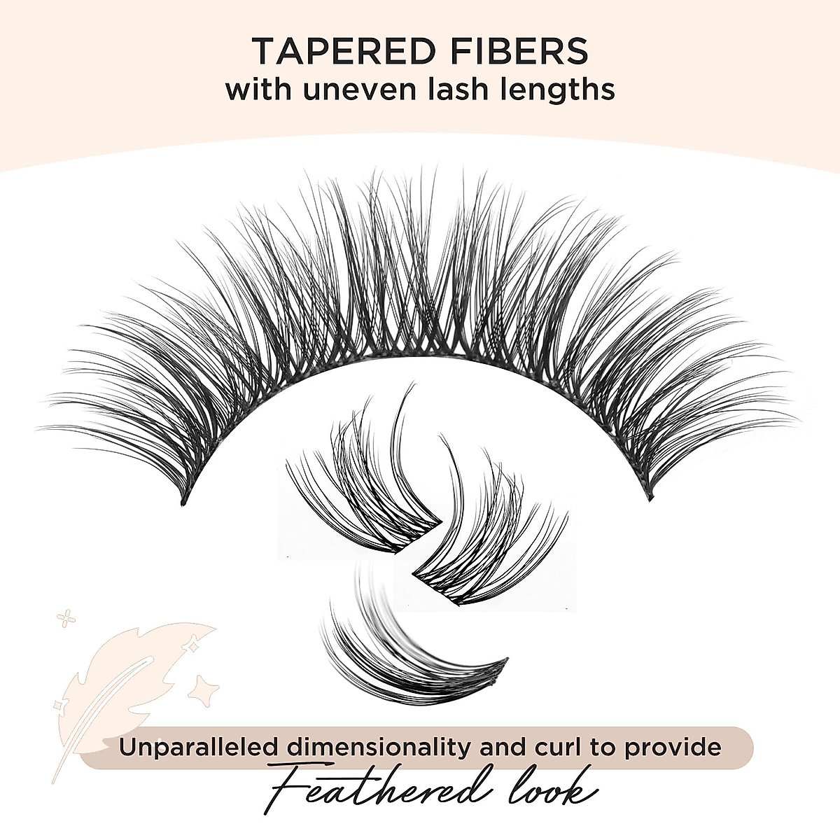 LASHVIEW DIY Cluster Eyelash Extensions Reusable Individual Lashes Super Thin Band & Soft (D17-D)
