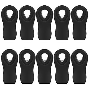 WUDIME 10 Pack Magnetic Chip Clips, Bag Clips, Chip Clips Bag Clips Food Clips, Clips for Food Packages, Chip Clips Magnetic, Plastic Black Snack Clips with Magnet for Refrigerator