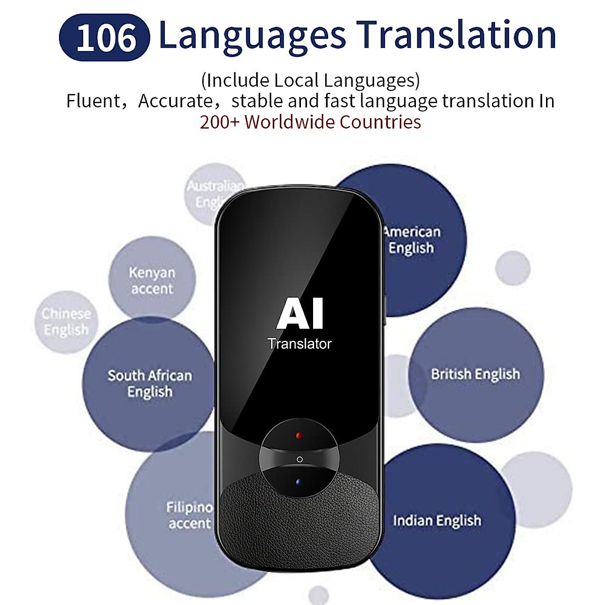 Language Translator Device Supports Offline Translation Assistance Super Accuracy Online Translation Audio Memo Camera Translation,106 Languages Two Way Translation for Travelling Learning Business