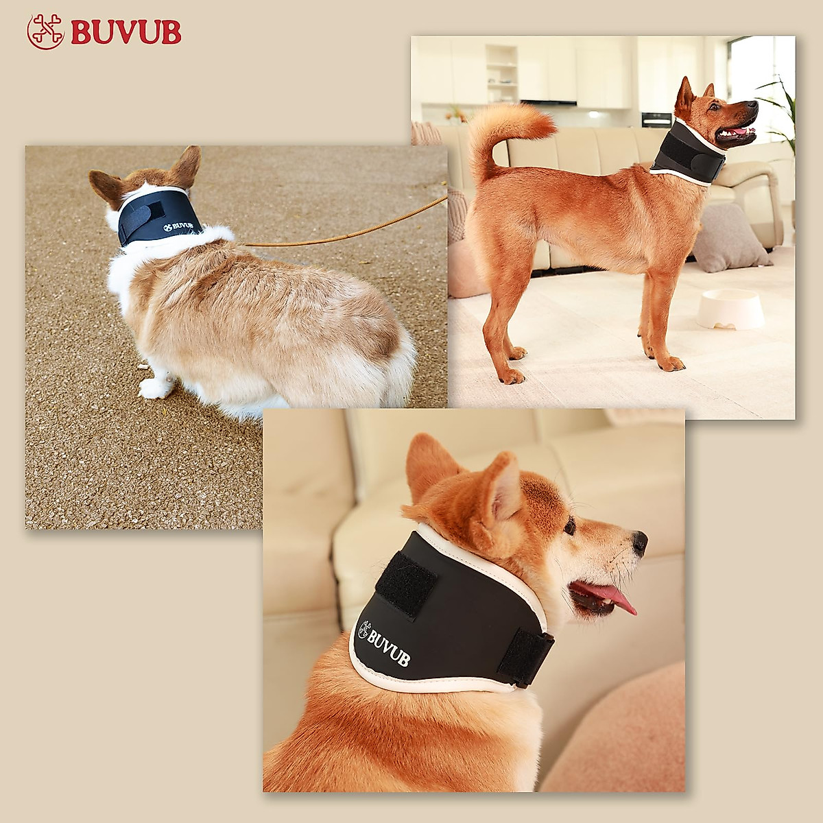 BUVUB Dog Neck Brace Supports Pet's Necks with Intervertebral Disk Disease (IVDD) Cervical Vertebral Sprains Instability Neck Brace for Dog Pet Cervical Collar (Wide M)