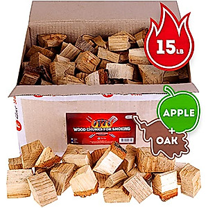 Zorestar Oak Smoker Wood Chunks, BBQ Cooking Natural Wood Chunks for All Smokers, 15-20 lbs