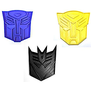 INSPIRED BY TRANSFORMERS THEME SET OF 3 COOKIE CUTTERS MADE IN USA PR1004