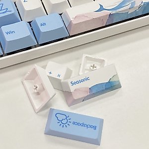 FKZ CXTECH X61 Sea Blue Theme Mechanical Keyboard,Outemu Hot Swap Switch Cherry Profile PBT Custom Keycaps,Mini 61 Keys Type-C Wired Keyboard,White Backlit 60% Gaming Keyboard (Red Switch)
