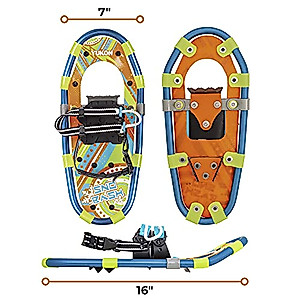 Yukon Charlie's Yukon SNO-Bash Kids Snowshoe and Trekking Pole Kit - for Boys and Girls up to 100lbs