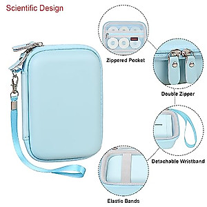 Elonbo Hard Carrying Case for NIIMBOT D11/D110 Label Maker Machine, Portable Bluetooth Wireless Label Printer Travel Bag, Small Thermal Sticker Printer Storage Holder,Extra Pocket Fits Tape Cable,Blue