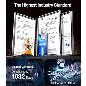 UltraGlass UNBREAK TOP 9H+ Glass for iPhone 13 Pro Max Screen Protector Glass [Military SGS Shatterproof & Longest Durable] Full Screen Protector 13 Pro Max Tempered Glass, Anti-fingerprint, 2 Packs