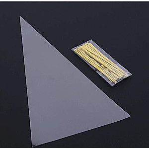 100 Pieces Christmas Medium Transparent Cone Bags Cello Bags Sweet Clear Treat Bags with 100 Pieces Twist Ties, 11.8 x 6.3 Inch (Golden Twist Ties)